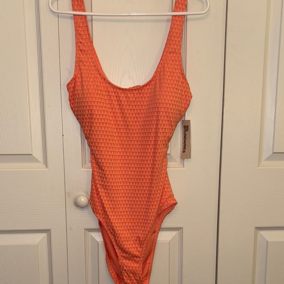 No Boundaries | Swim | Nwt Large Orange Textured Onepiece Swimsuit ...